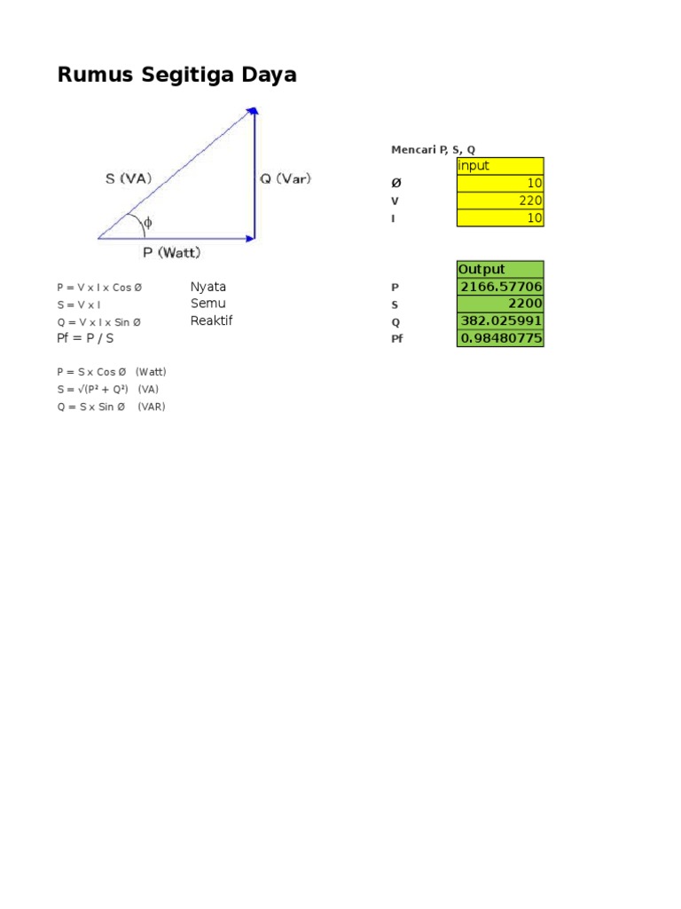 Rumus Segitiga Daya | PDF