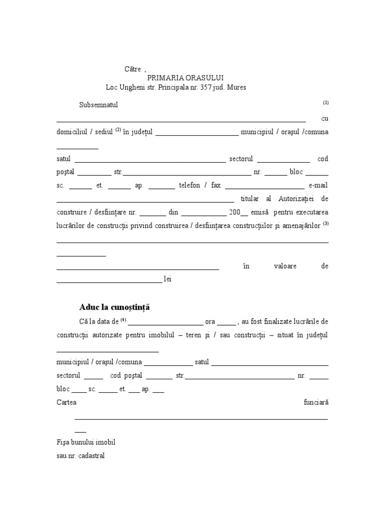 Formular Instiintare Finalizare Lucrari Copie