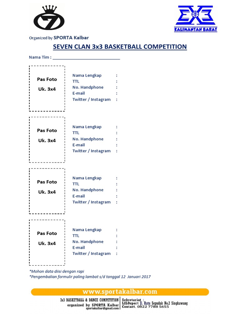 Basketball Team Registration Form | PDF