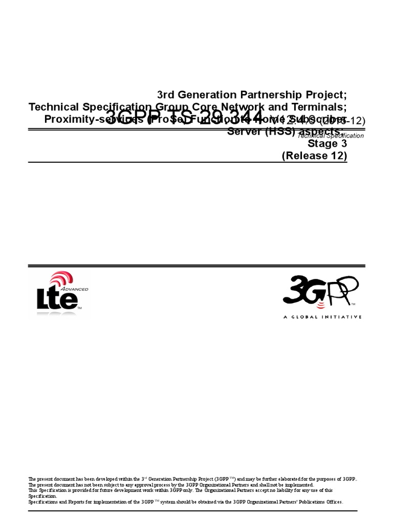 3GPP TS 29.344 | PDF | 3 Gpp | Communications Protocols