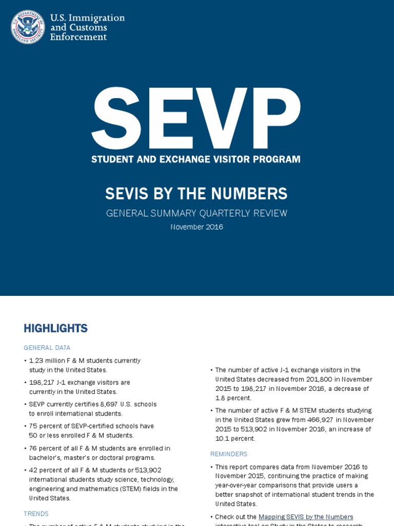 Sevis by The Numbers: General Summary Quarterly Review | PDF | Academia ...