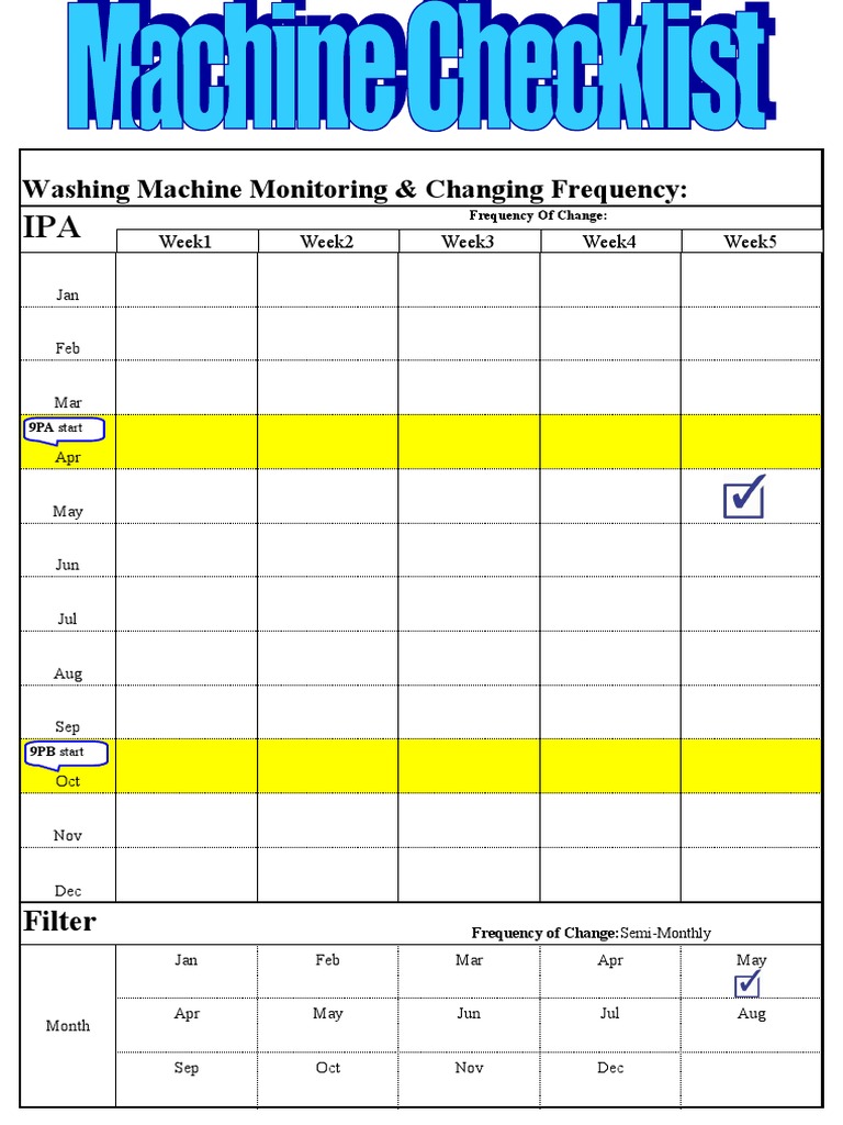 Washing Machine Maintenance Schedule | PDF