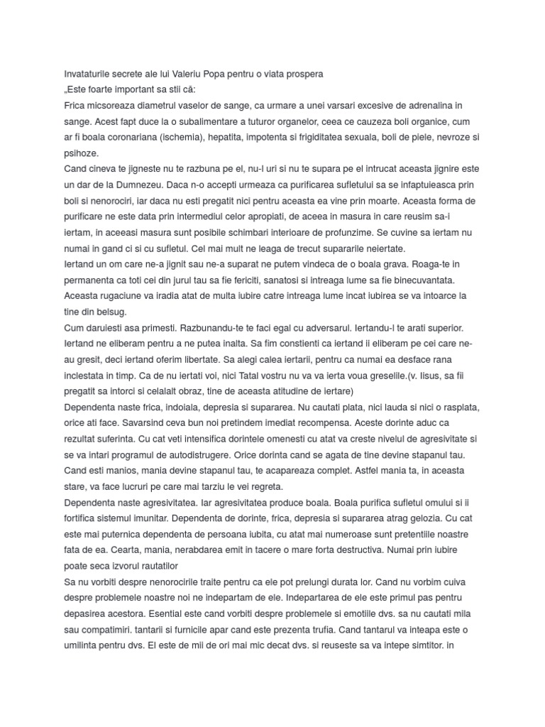 Invataturi de La Valeriu Popa | PDF