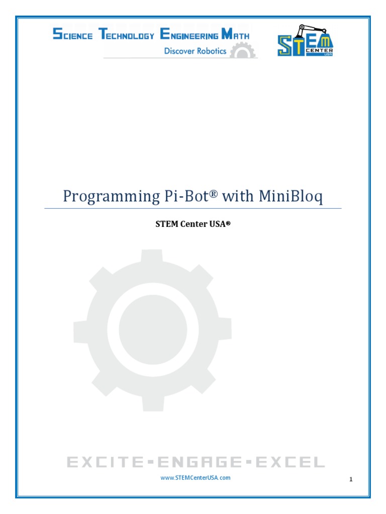Programming Pi Bot With Minibloq Stem Center Usa Pdf Boolean Data Type Trigonometric
