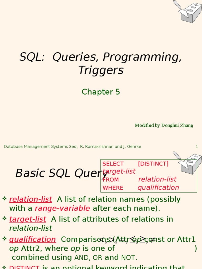 SQL Queries, Programming, Triggers Chapter 5 | PDF | Sql | Data Management Software