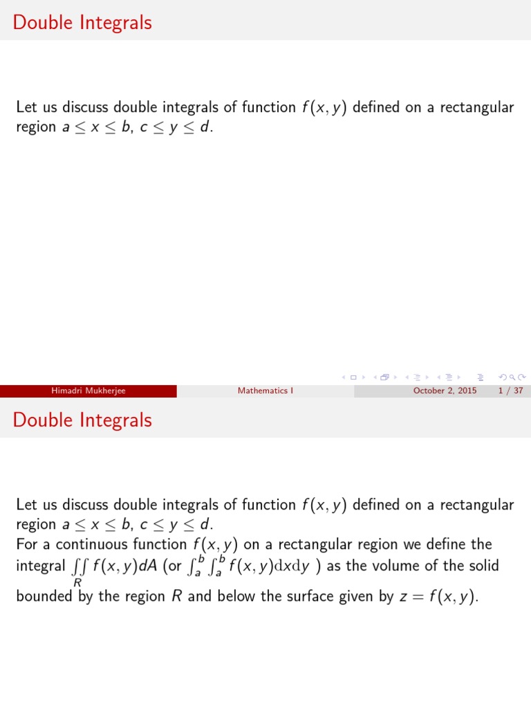 Double Integrals | PDF | Coordinate System | Integral