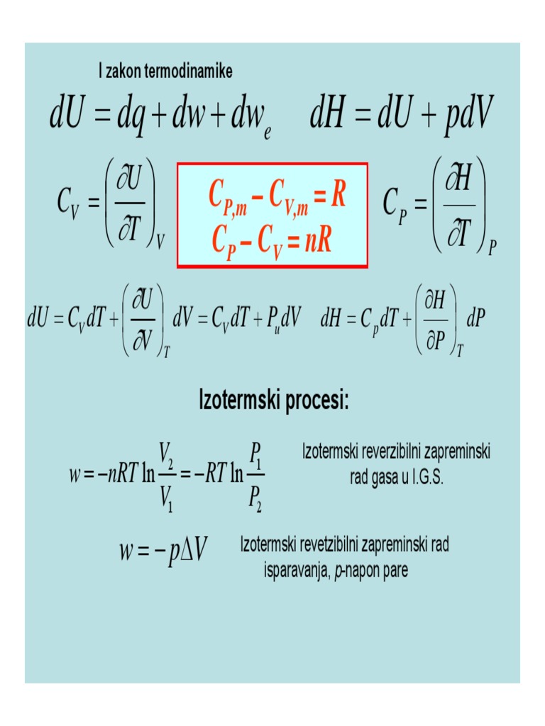 Zadaci Iz Termodinamike | PDF