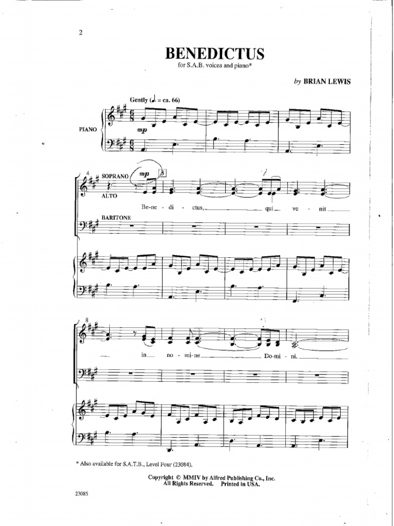 Benedictus by Brian Lewis PDF | PDF