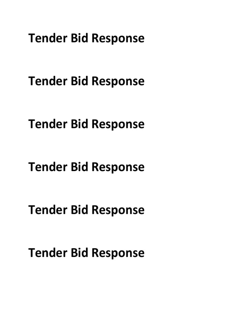 Bid Response | PDF