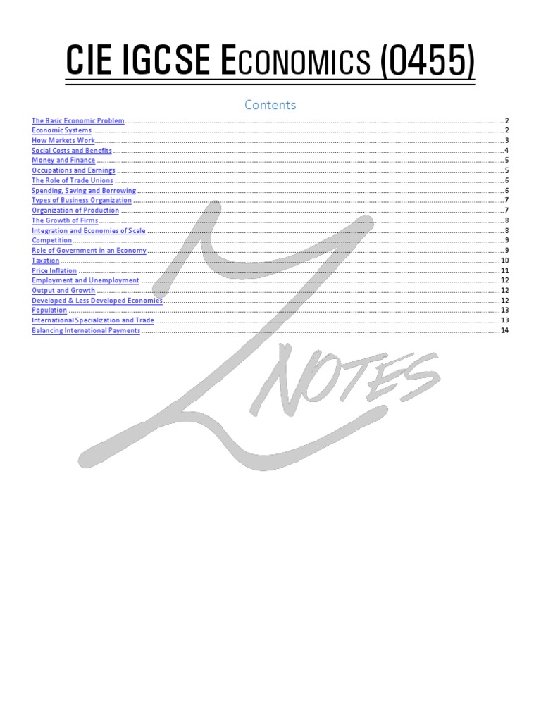 Economics Notes PDF | Download Free PDF | Price Elasticity Of Demand ...