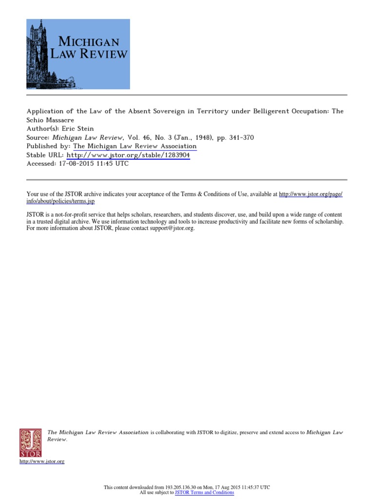 Eric Stein | PDF | Military Occupation | Capital Punishment