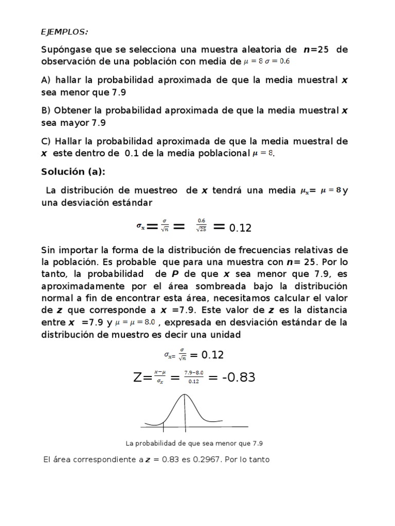 Probabilidades de Media Muestral | PDF | Muestreo (Estadísticas ...