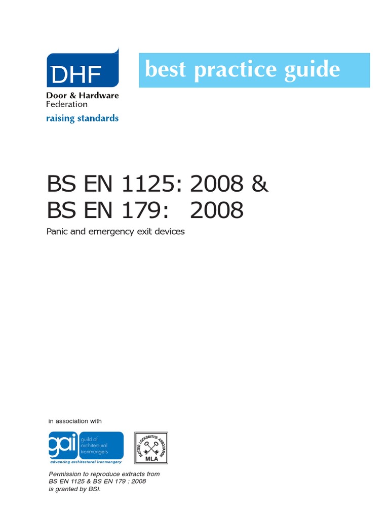 Best Practice Guide: BS EN 1125: 2008 & BS EN 179: 2008 | PDF | Door ...