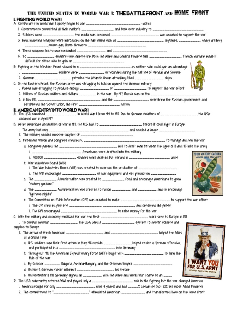 4 The U S Battlefront and Homefront in Wwi 1 | PDF | Western Front ...