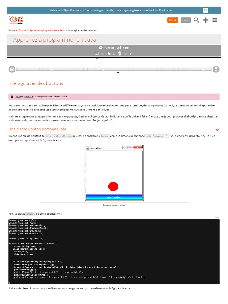 Interagir Avec Des Boutons - Apprenez À Programmer en Java | PDF ...