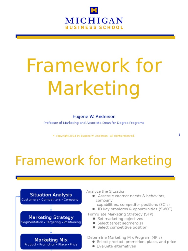 Framework For Marketing: Eugene W. Anderson | PDF | Strategic ...