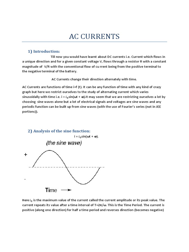 AC Circuit Handwritten Notes PDF | PDF | Transformer | Inductor