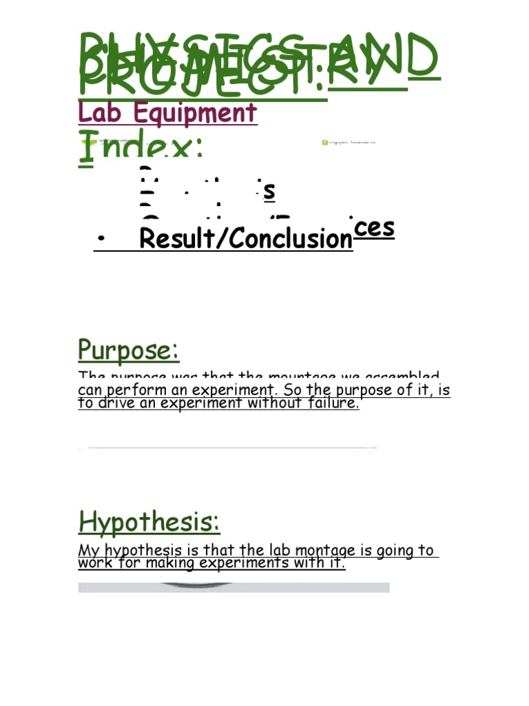 Index:: Physics and Chemistry Project | PDF | Volume | Laboratories
