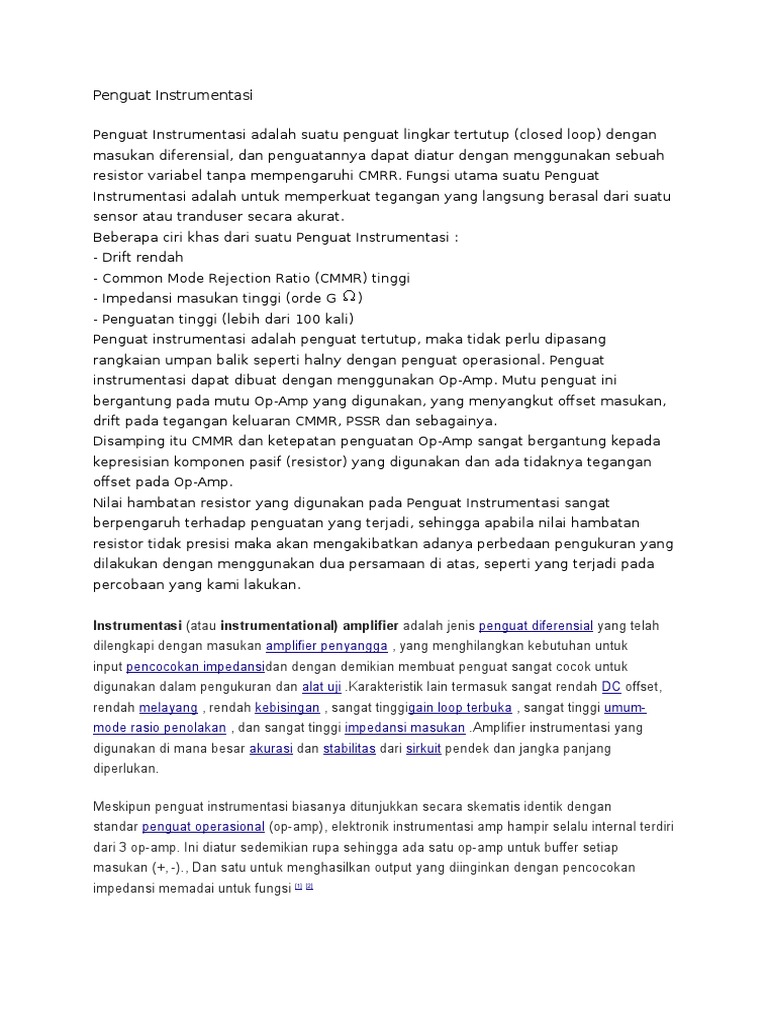 Penguat Instrumentasi | PDF