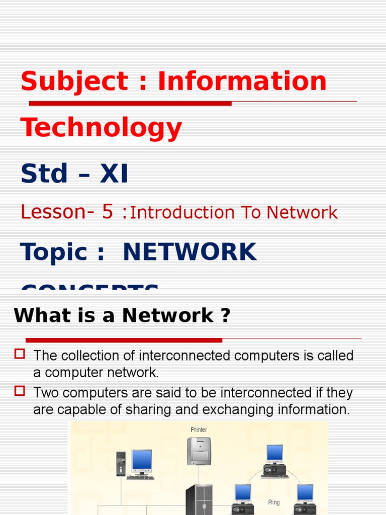 Subject: Information Technology: STD - XI | PDF | Computer Network ...