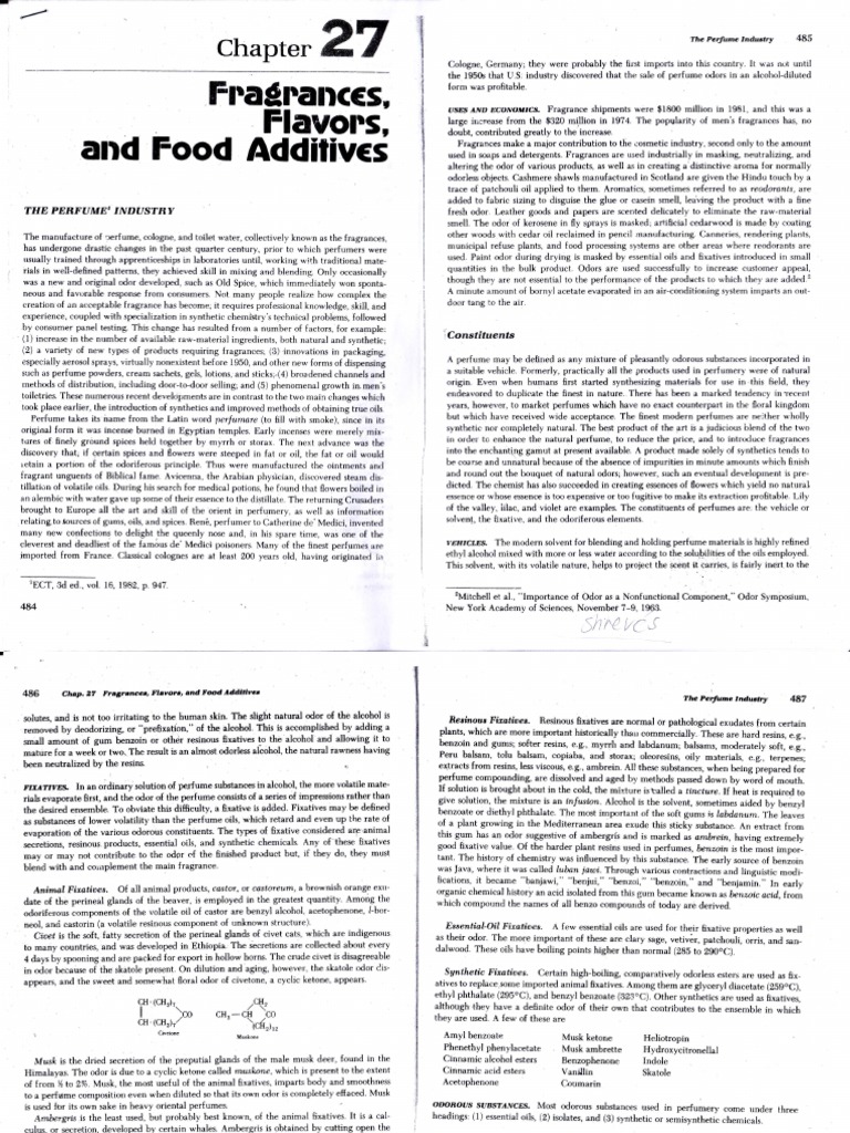 Fragrance, Flavors and Food Additives | PDF | Resin | Perfume