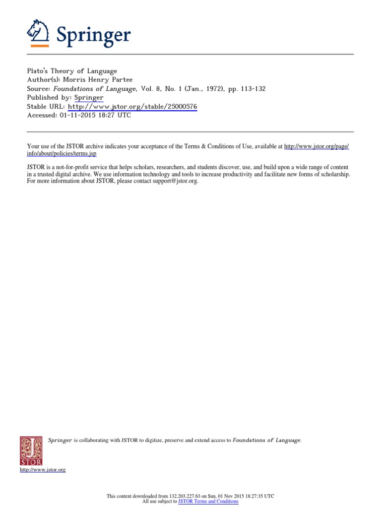 Plato's Language Theory Explained | PDF | Plato | Truth