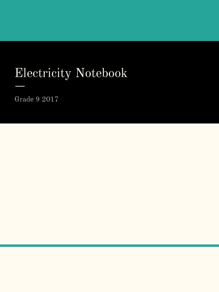 Electricity Notebook | PDF