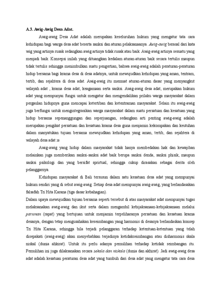 Awig Awig Desa | PDF