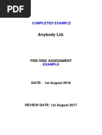 PAS 79 Sample Risk Assessment | PDF | Risk Assessment | Fire Safety