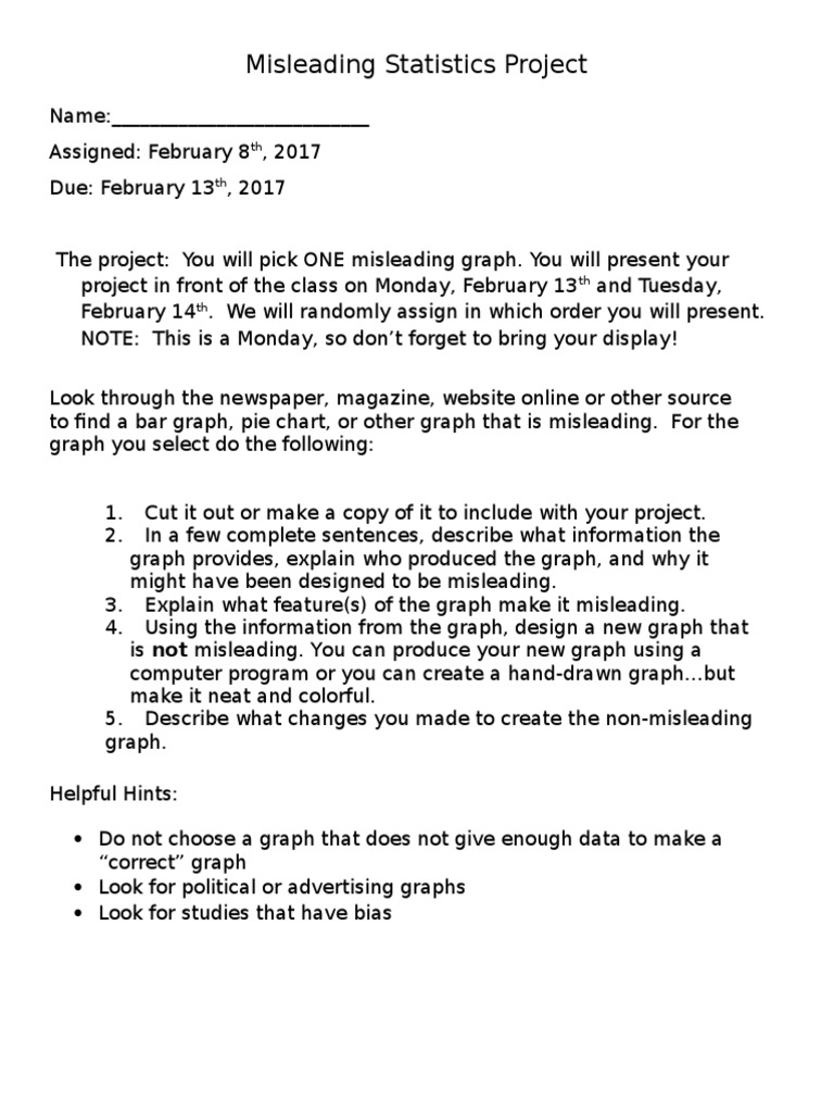 Misleading Graphs Project Guidelines | PDF | Infographics | Cognition