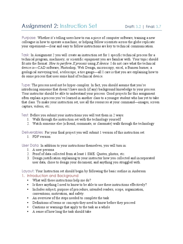 Create Effective Instruction Sets | PDF | Technical Communication ...