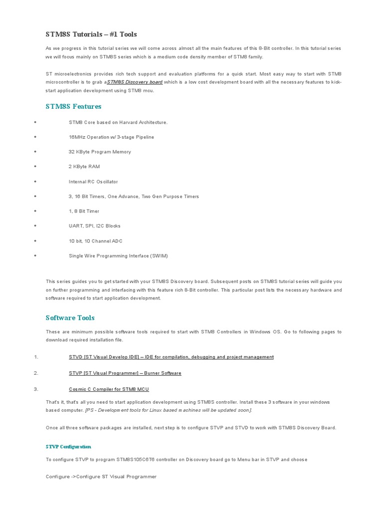 STM8S Tutorials | PDF | Microcontroller | Input/Output