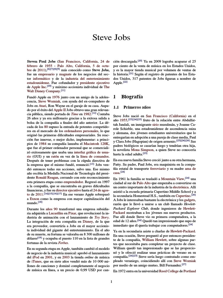 Biografía de Steve Jobs y Apple | PDF | Steve Jobs | Apple Inc.