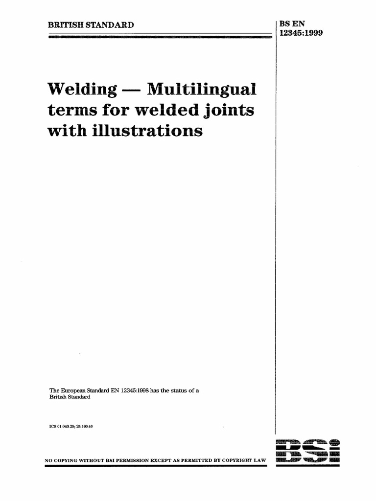 En ISO 12345-1999 Soldadura - Termos e Ilustrações de Juntas Soldadas ...