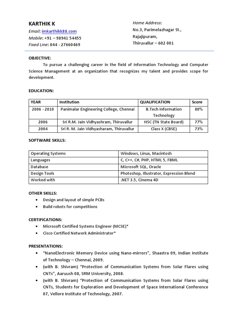 Karthik.K Resume | PDF | Microsoft Certified Professional | Microsoft