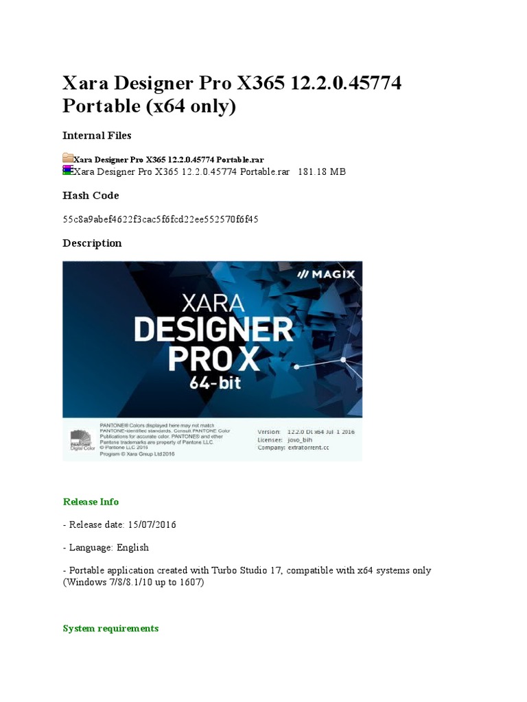 Xara Designer Pro X365 12 | PDF | Microsoft Windows | Web Design