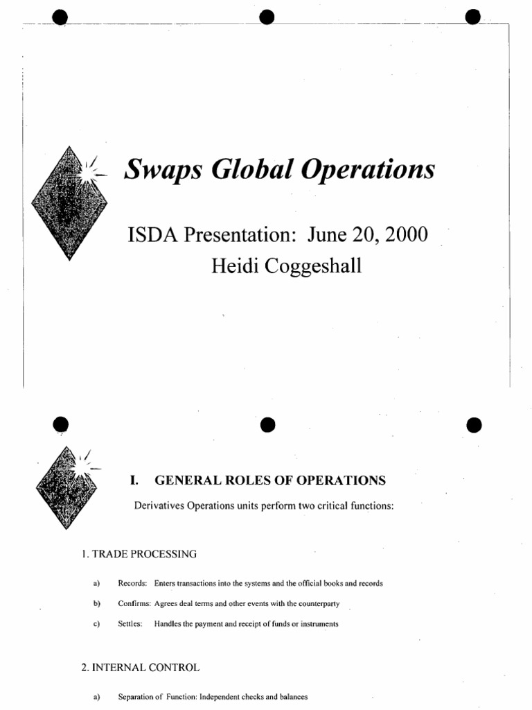 ISDA Section 05 Swaps Global Operations | PDF | Derivative (Finance ...