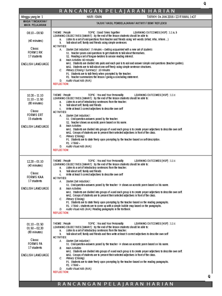 RPH 2016 in Details | PDF | English Language | Cognitive Science