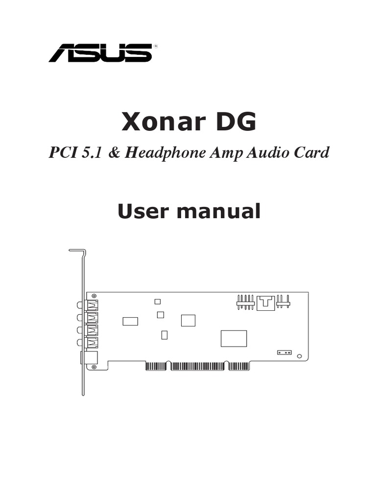 Xonar DG: User Manual | PDF | Sound Production Technology | Sound ...