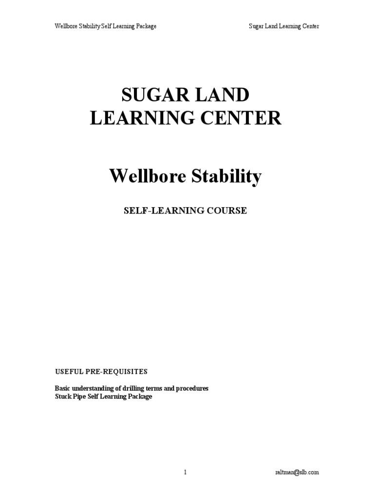 Wellbore Stability - SLB | PDF | Borehole | Porosity