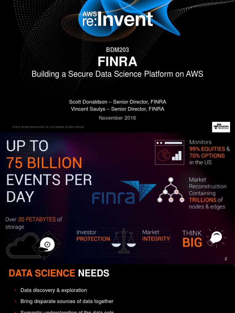 Finra: Building A Secure Data Science Platform On AWS | PDF | Cloud ...