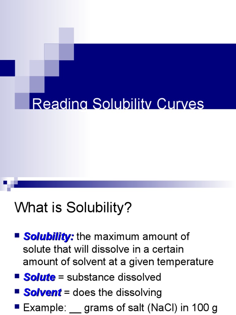 Solubility Curves | PDF | Solution | Solubility