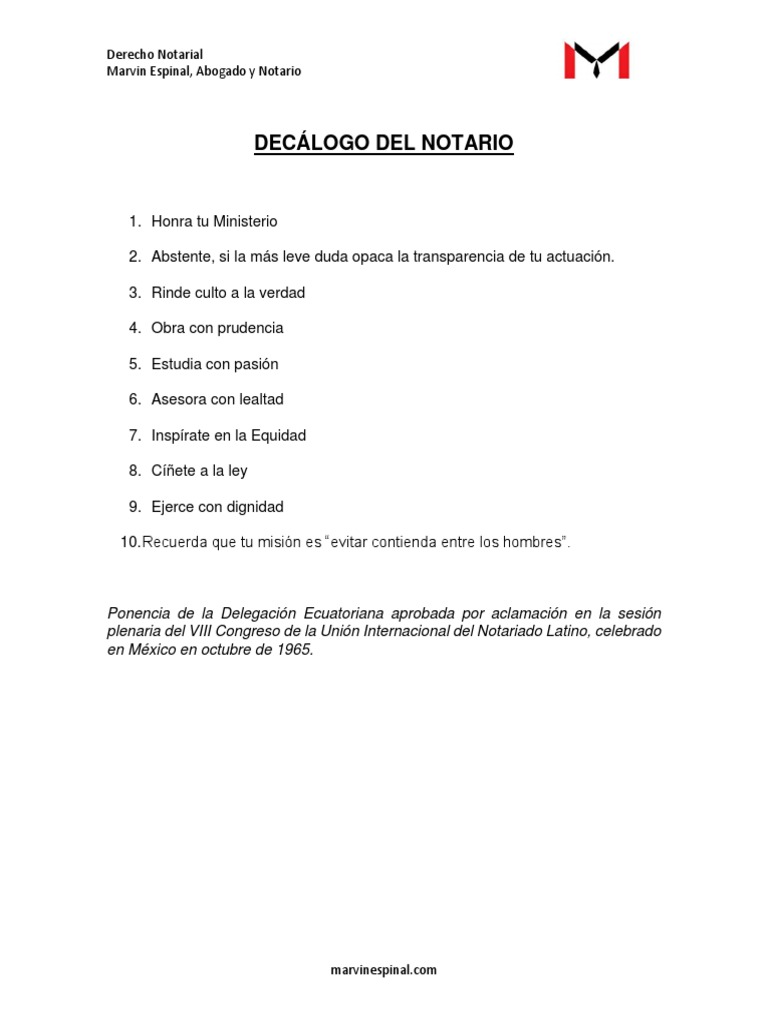Decalogo Del Notario | PDF