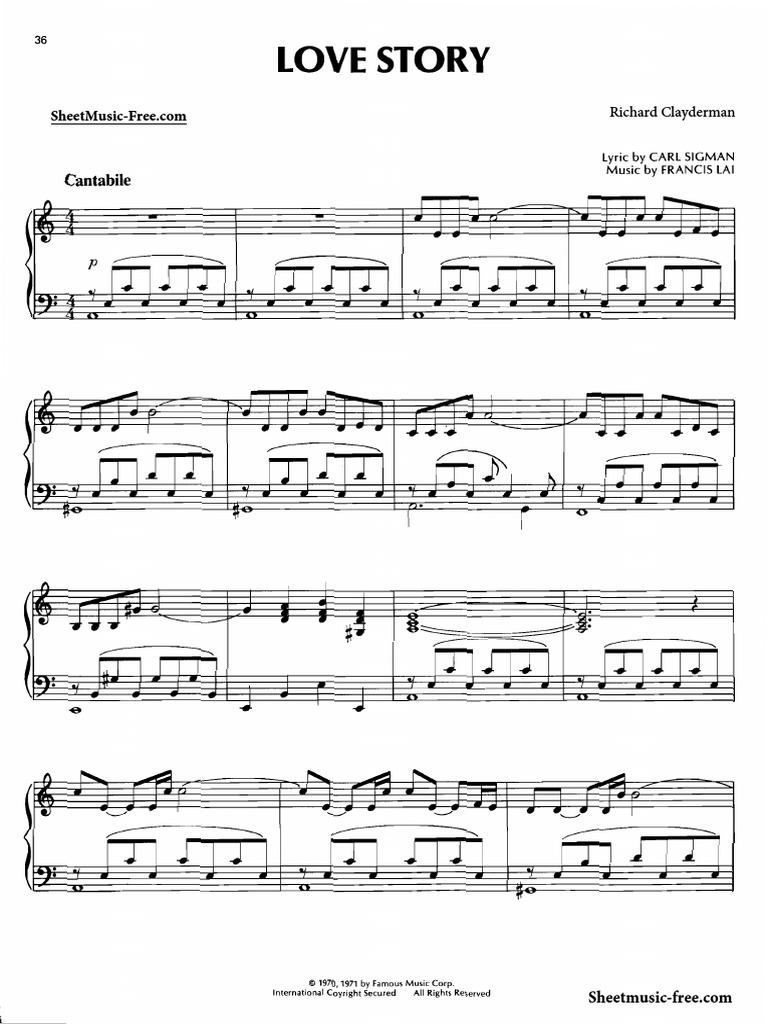 Love Story Piano Sheet Music | PDF