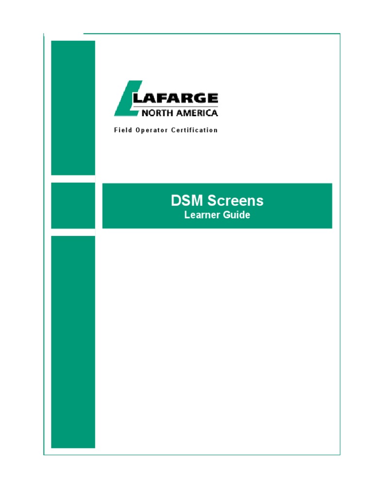 DSM Screens Certification Guide | PDF | Mill (Grinding) | Nozzle