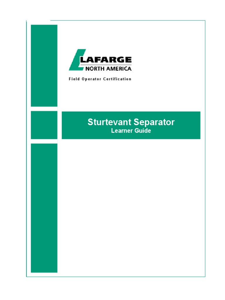 Sturtevant Separator: Learner Guide | PDF | Mechanical Fan | Valve