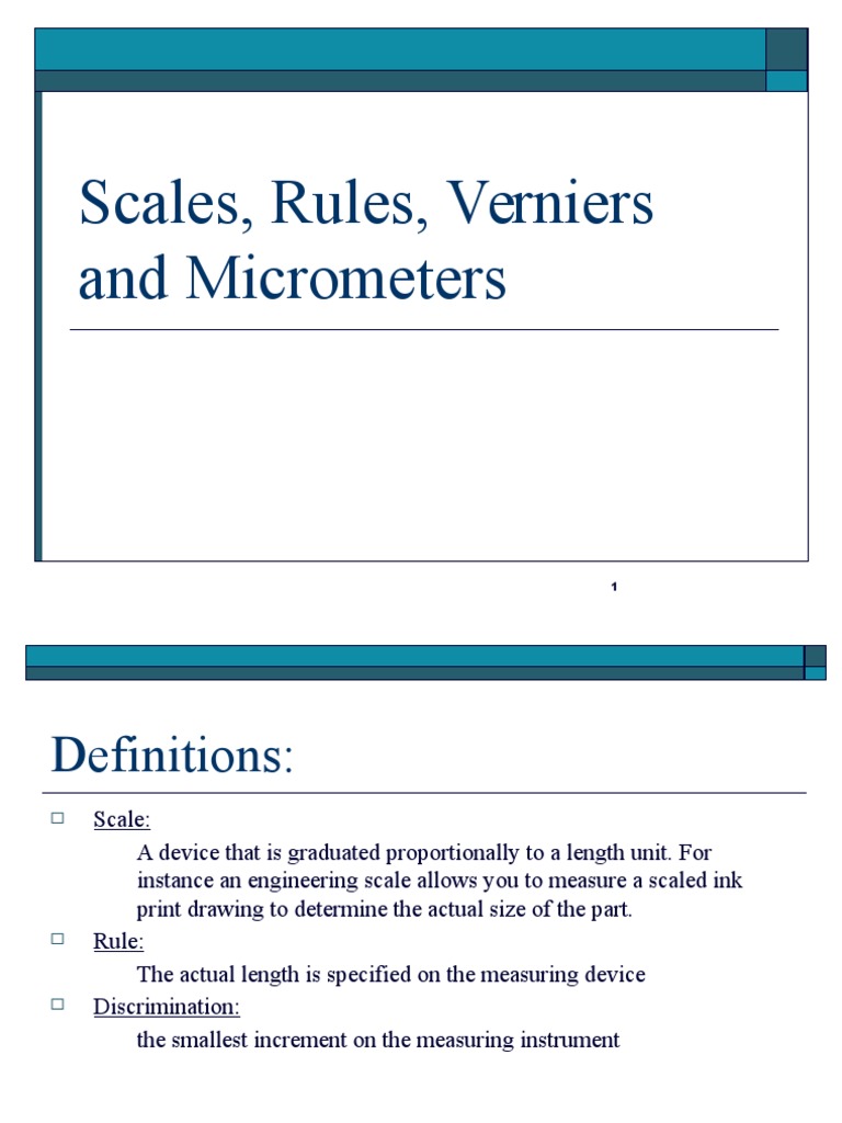 Scales, Rules, Verniers and Micrometers | PDF | Tools | Scientific ...