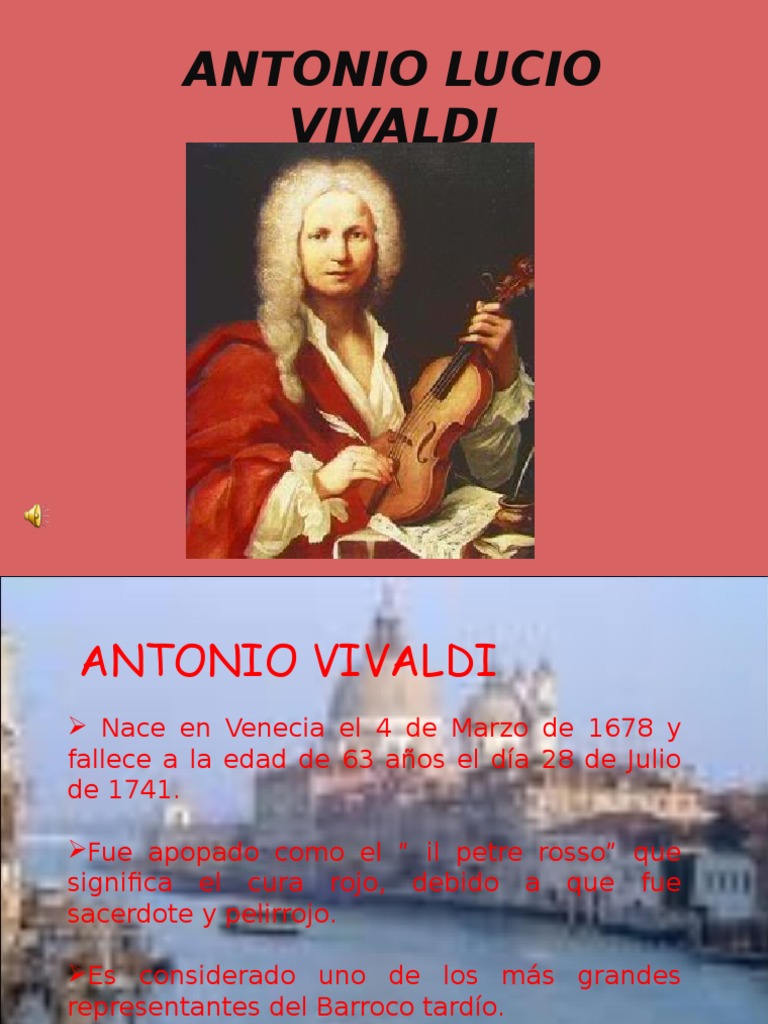 Diapositivas Sobre Antonio Vivaldi | PDF | Música clásica | Ocio