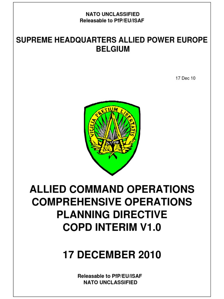 NATO Comprehensive Operations Planning Directive PDF | PDF ...