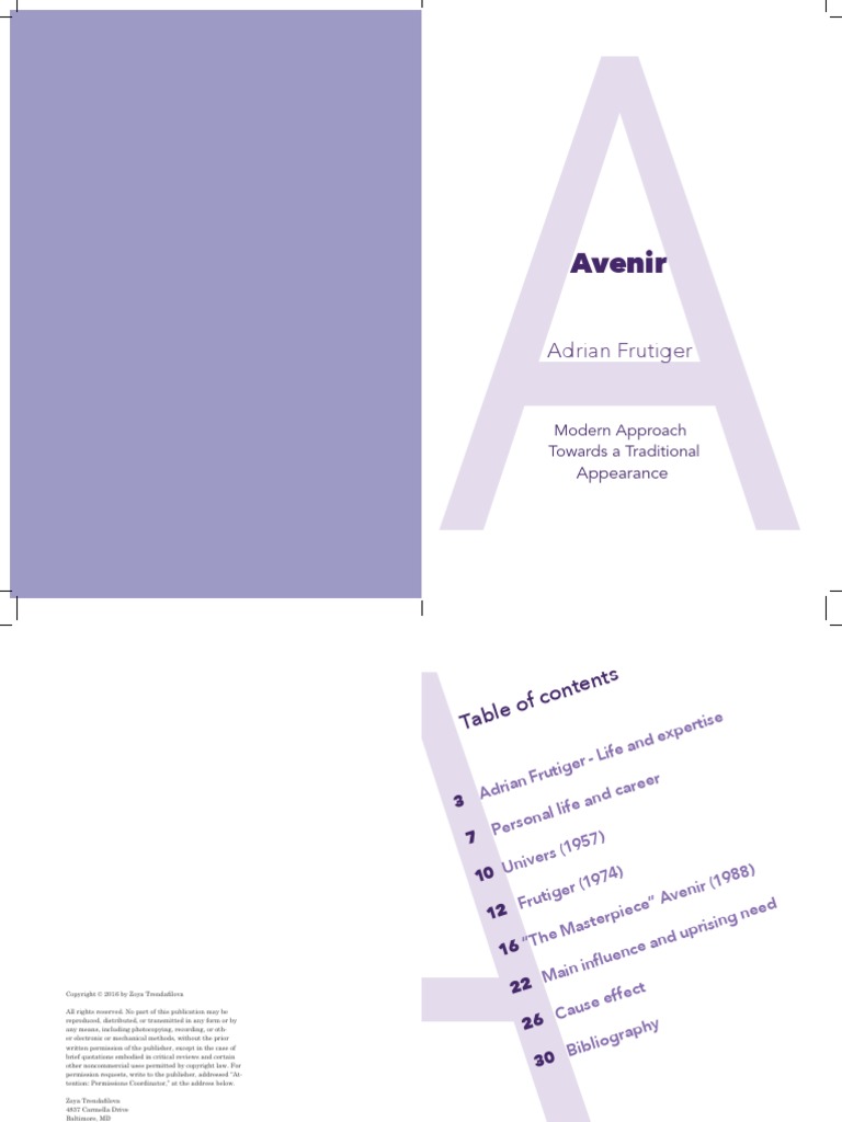 Avenir: Adrian Frutiger | PDF | Sans Serif | Typefaces